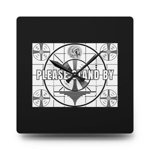 Please Stand by Test Pattern Wall Clock, Retro Television Aesthetic ...