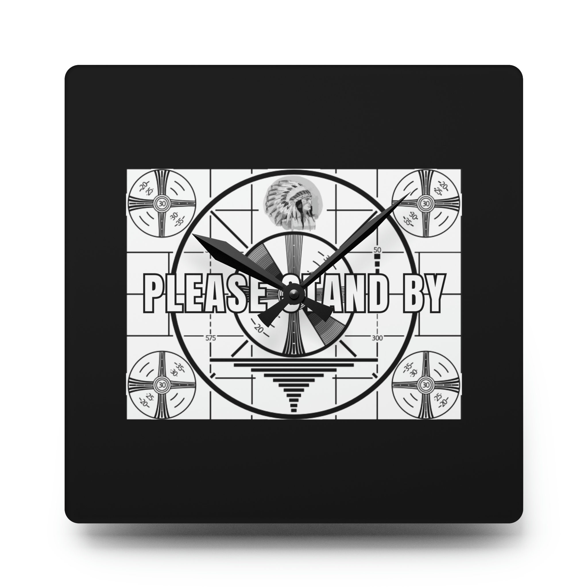 Please Stand by Test Pattern Wall Clock, Retro Television Aesthetic ...