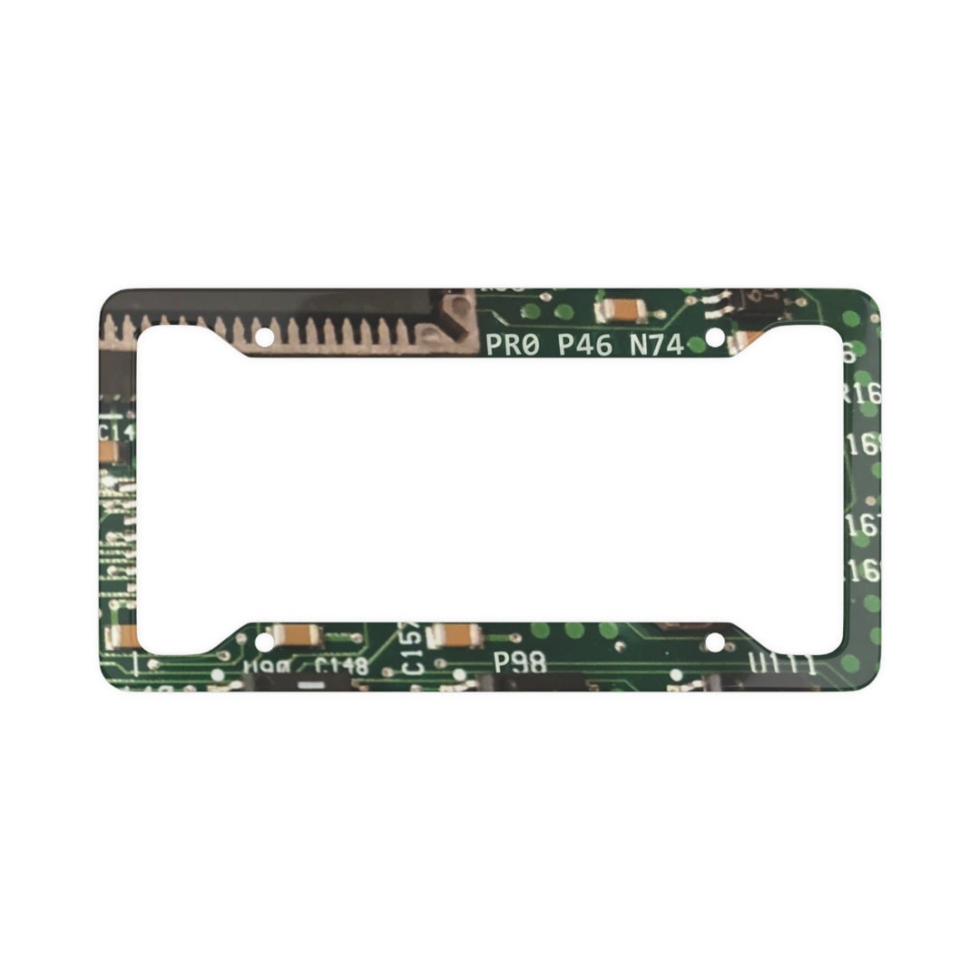 PCB Metal License Plate Frame, Geeky Circuitboard Car Accessory ...
