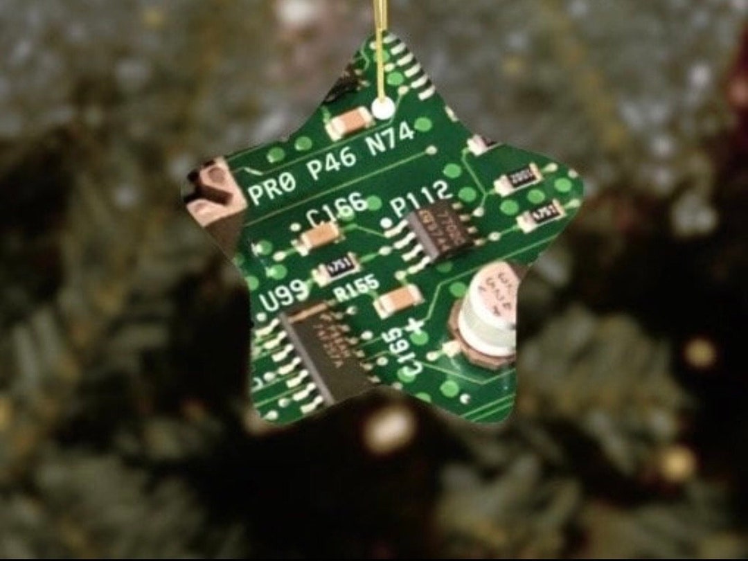 PCB Christmas Set, Circuit Board Xmas Decoration, Ornament, Wrapping ...