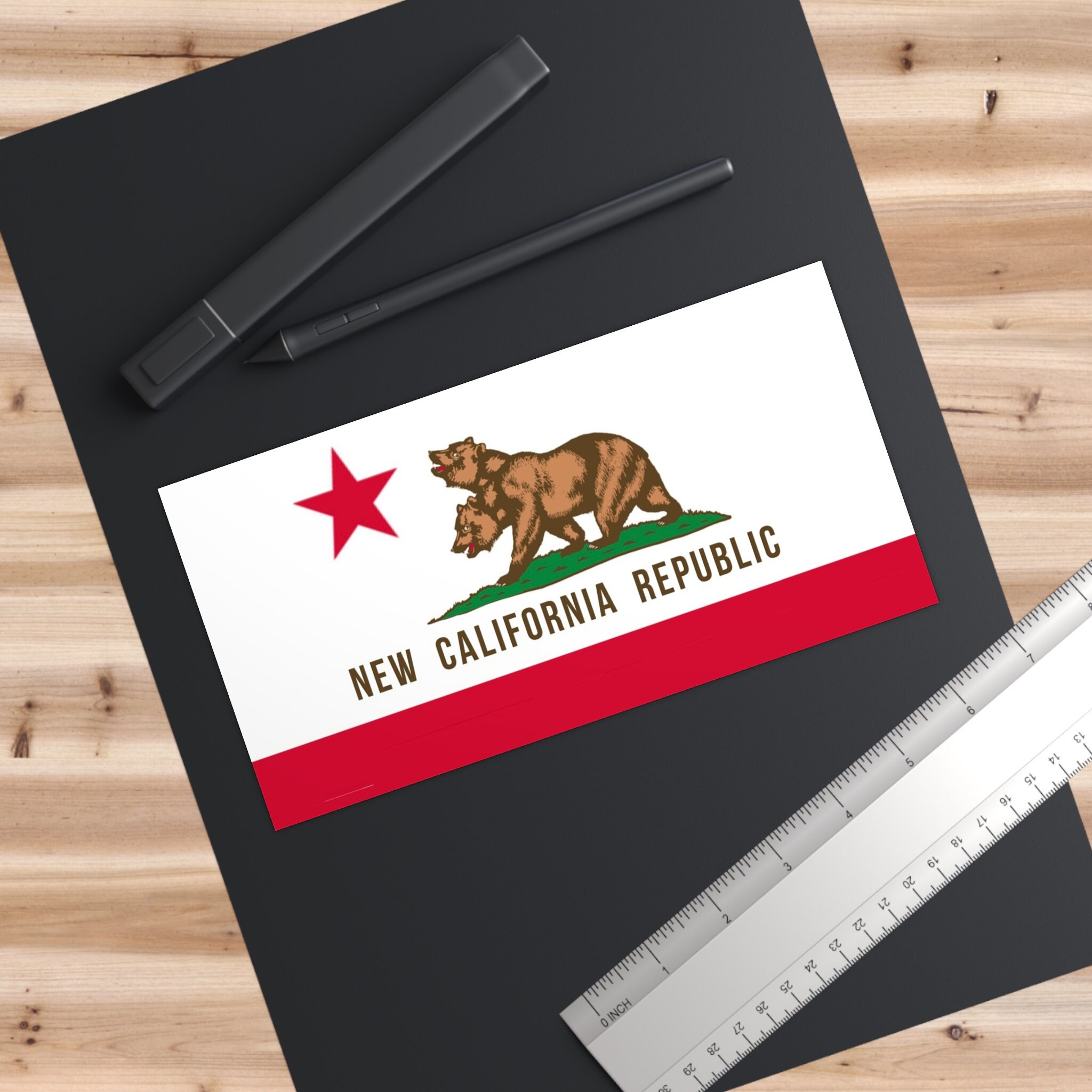 New California Republic Flag Bumper Sticker, Dystopian Vinyl Decal NCR ...