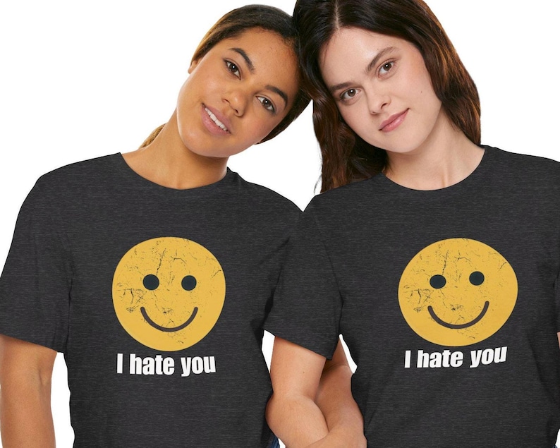 I Hate You Smiley Face T-shirt, Cute Bipolar T Shirt for Men Women ...