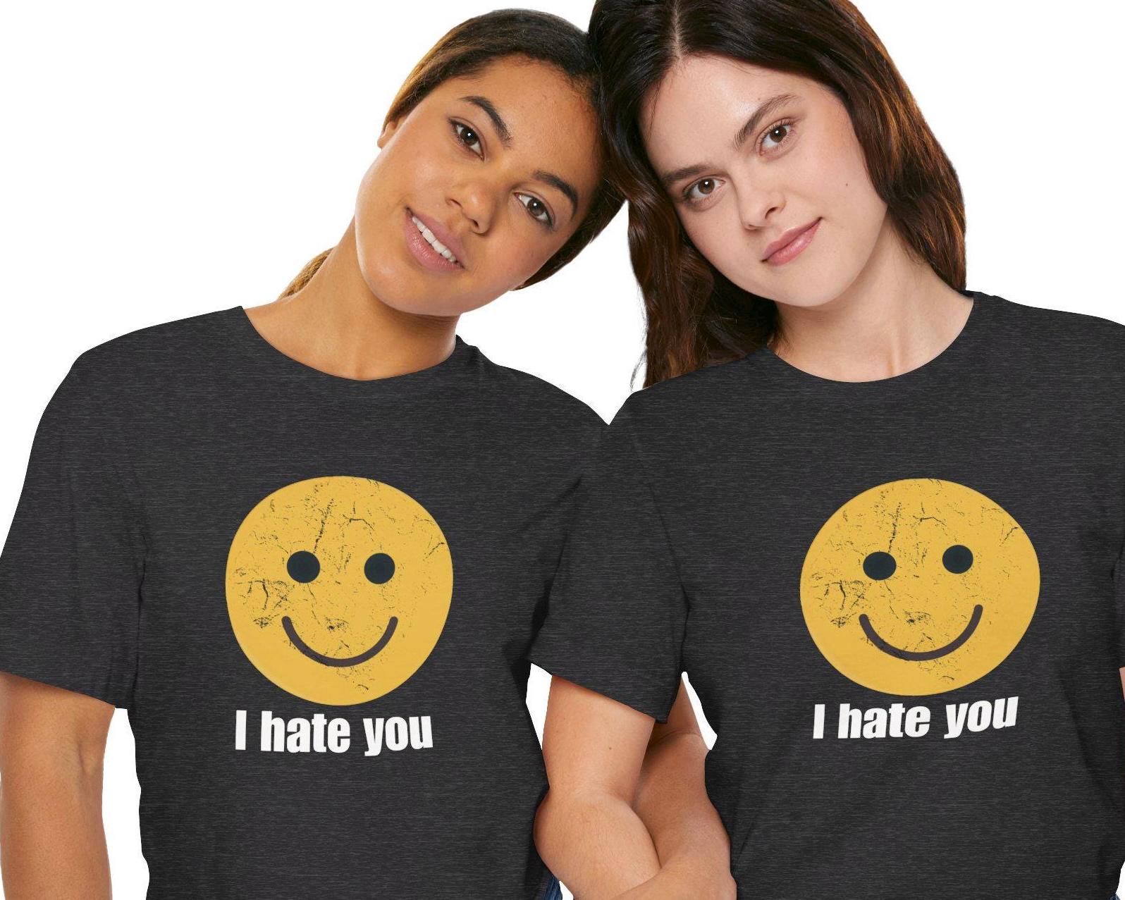 I Hate You Smiley Face T-shirt, Cute Bipolar T Shirt for Men Women ...