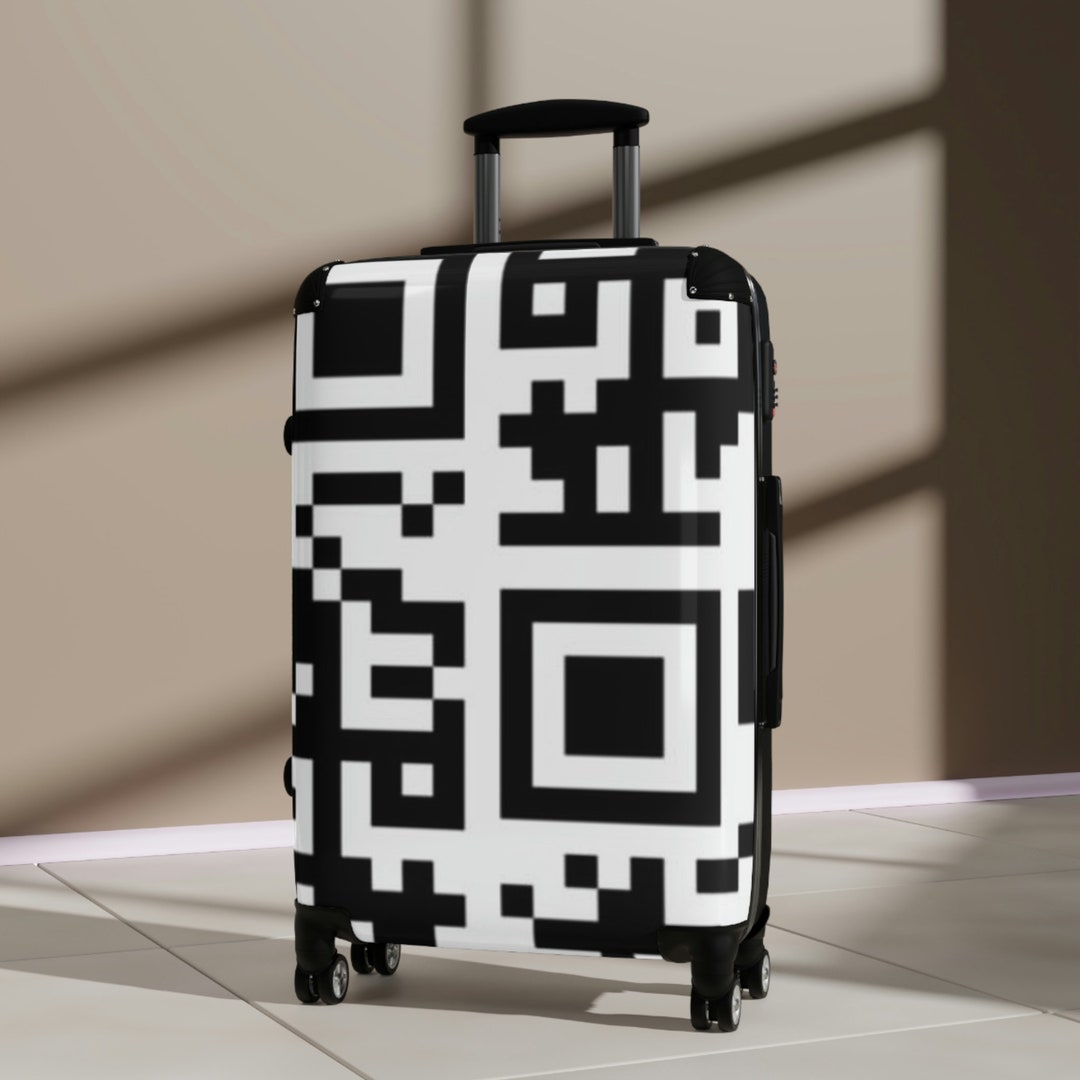 QR Print Suitcase QR Code Pattern Suitcase Black and White Pattern ...