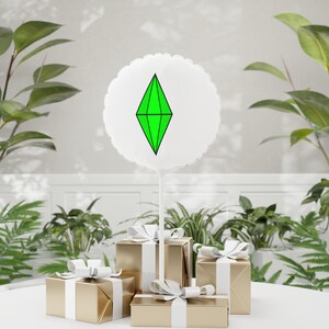 Sim Plumbob Balloon, Whimsical Gamer Theme Decor Accessory, Cute Unique ...