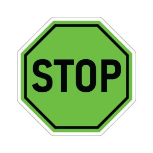 Green Stop Sign Sticker, Funny Laptop Sticker, Mixed Signal Traffic ...