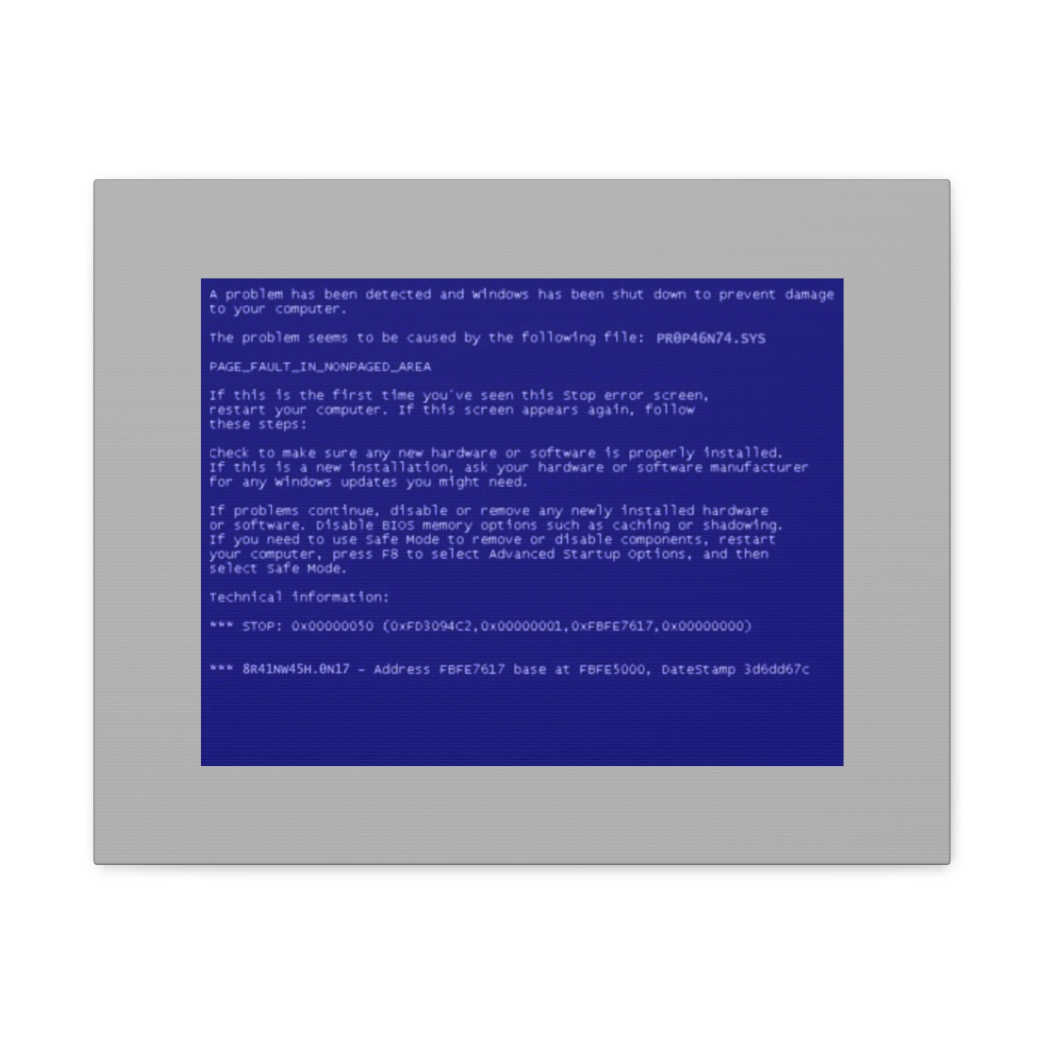 Bsod Wall Art, PC Error Quirky Computer Decor, Funny Geeky Home Dorm IT ...