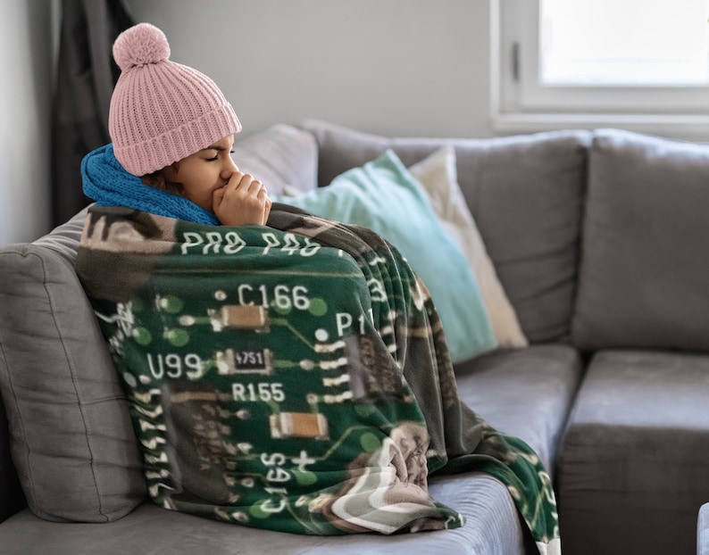Circuit Board Throw Blanket With Geeky Circuitboard Pattern - Etsy