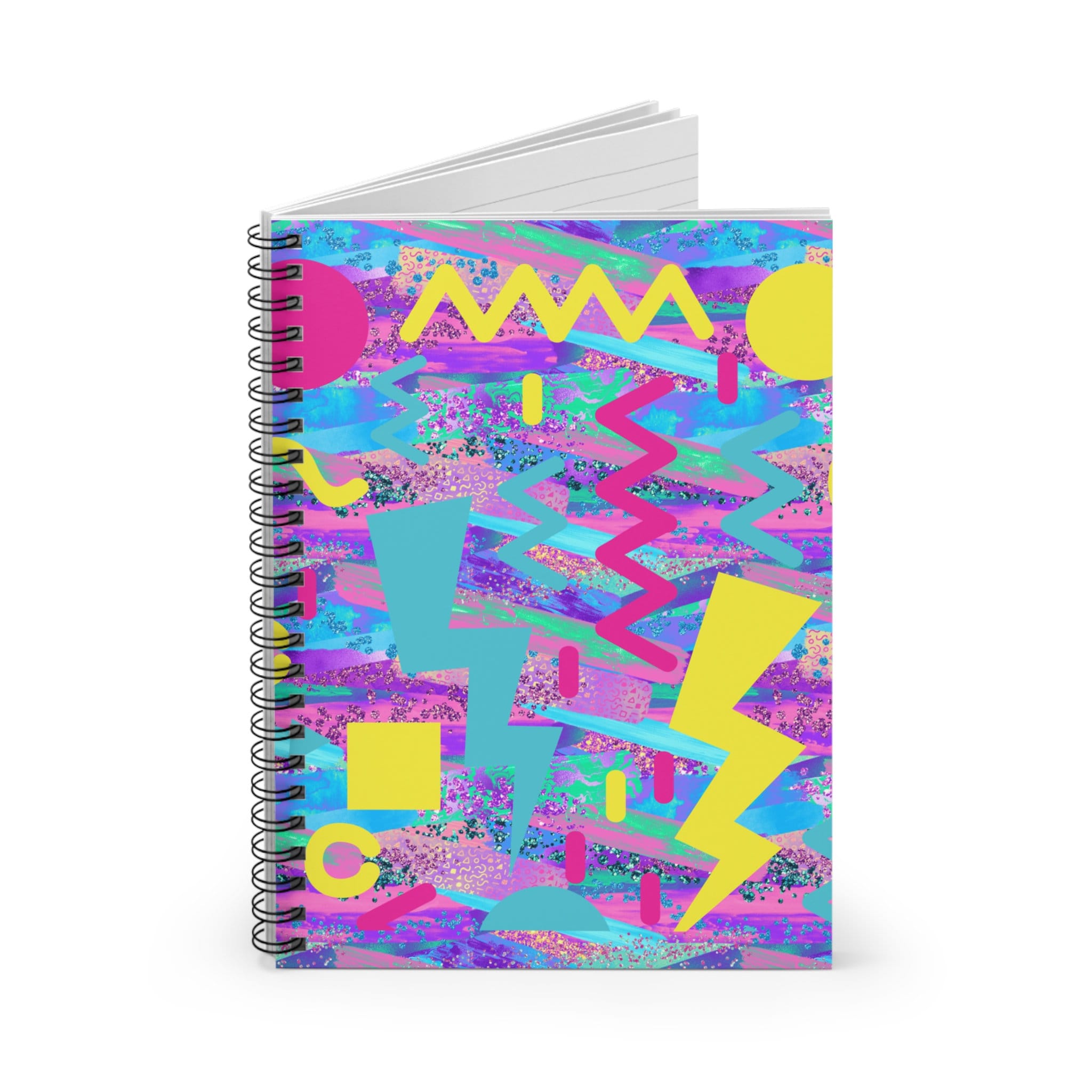 Retro 90s Colorful Notebook, 1990s Nostalgia Spiral Notepad Multicolor ...