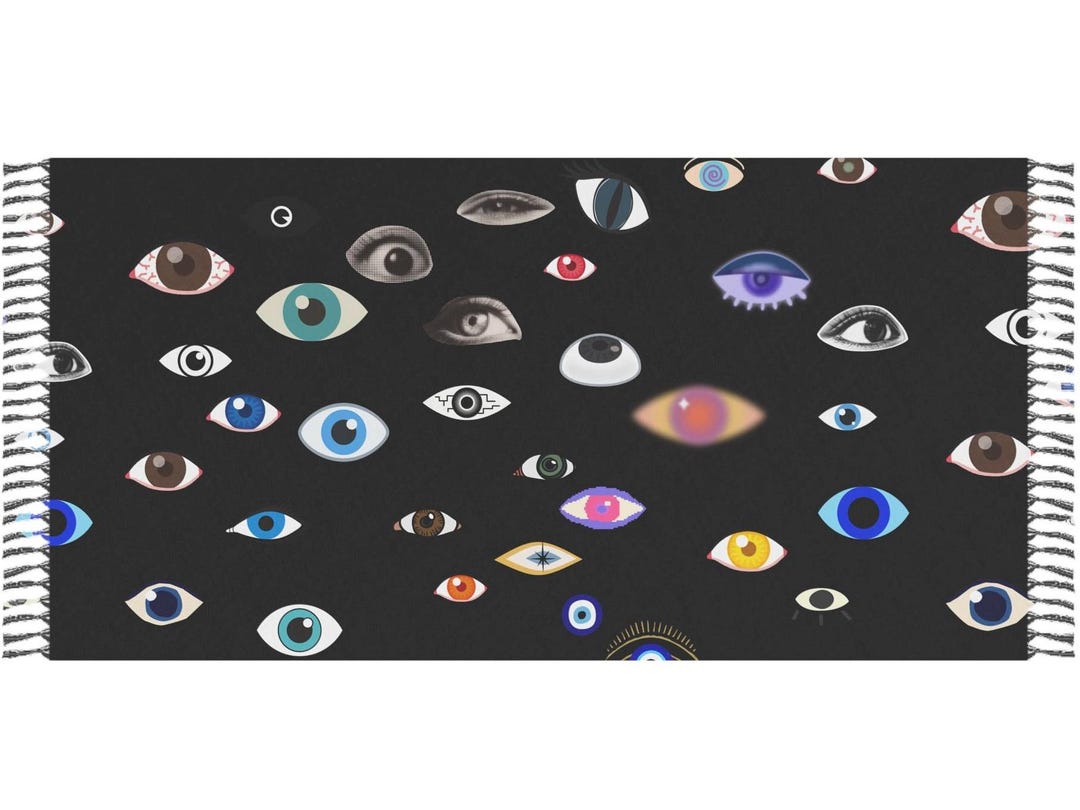 Large Eyeball Pashmina, Thick Heavy Rave Pashmina, EDM Trippy Eye ...