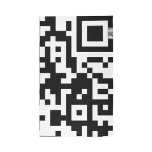QR Code Print Foyer Rug, Edgy Black and White Living Room Rug Small ...