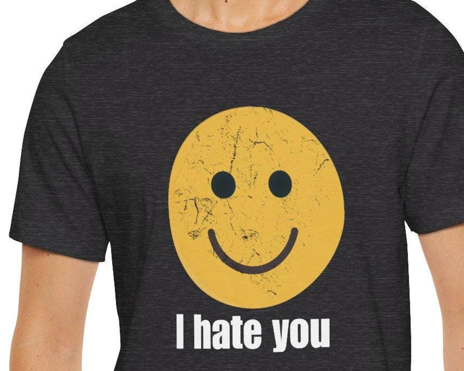 I Hate You Smiley Face T-shirt, Cute Bipolar T Shirt for Men Women ...