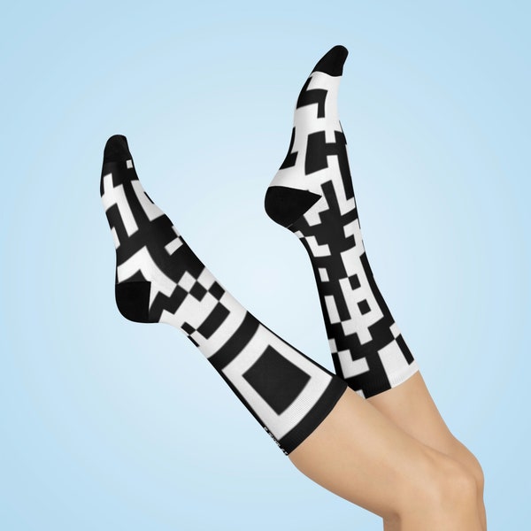 Qr Code Padded Socks - Etsy
