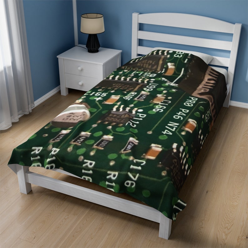 PCB Blanket, Circuit Board Throw Bedding Sofa Cover, Motherboard Geeky ...