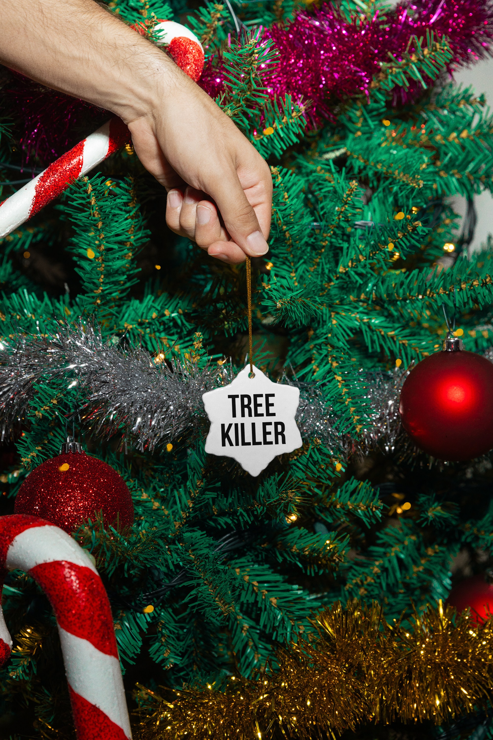 Tree Killer Ornament, Gothic Christmas Decoration, Dark Humor Xmas ...