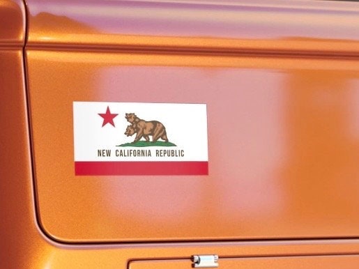 New California Republic Flag Bumper Sticker, Dystopian Vinyl Decal NCR ...
