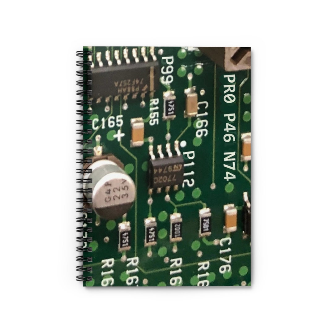 Circuit Board Spiral Notebook - PCB Green Ruled Line Journal - Nerd ...