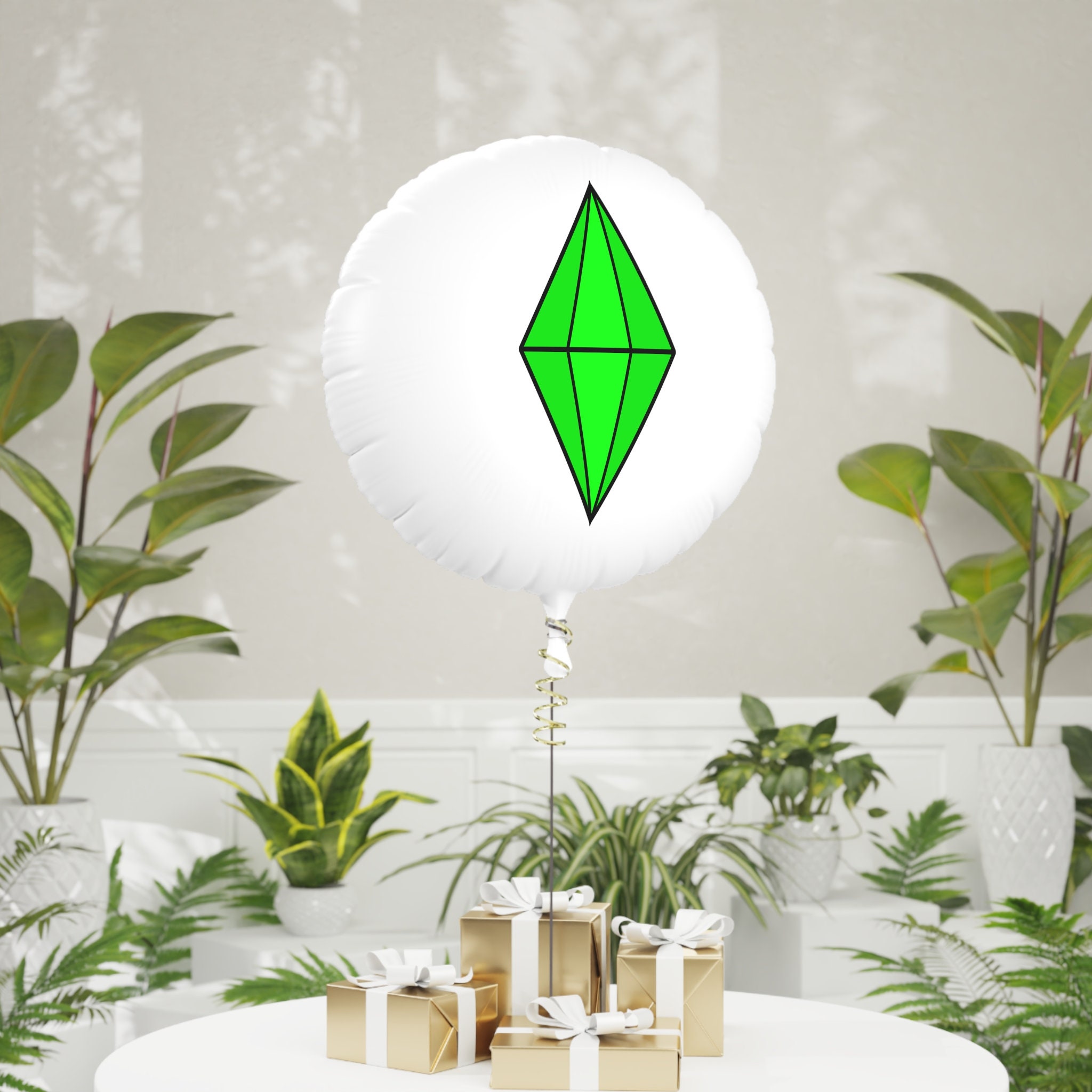 Floating Plumbob Helium Balloon, Sims Party Balloon, Geeky NPC Gamer ...