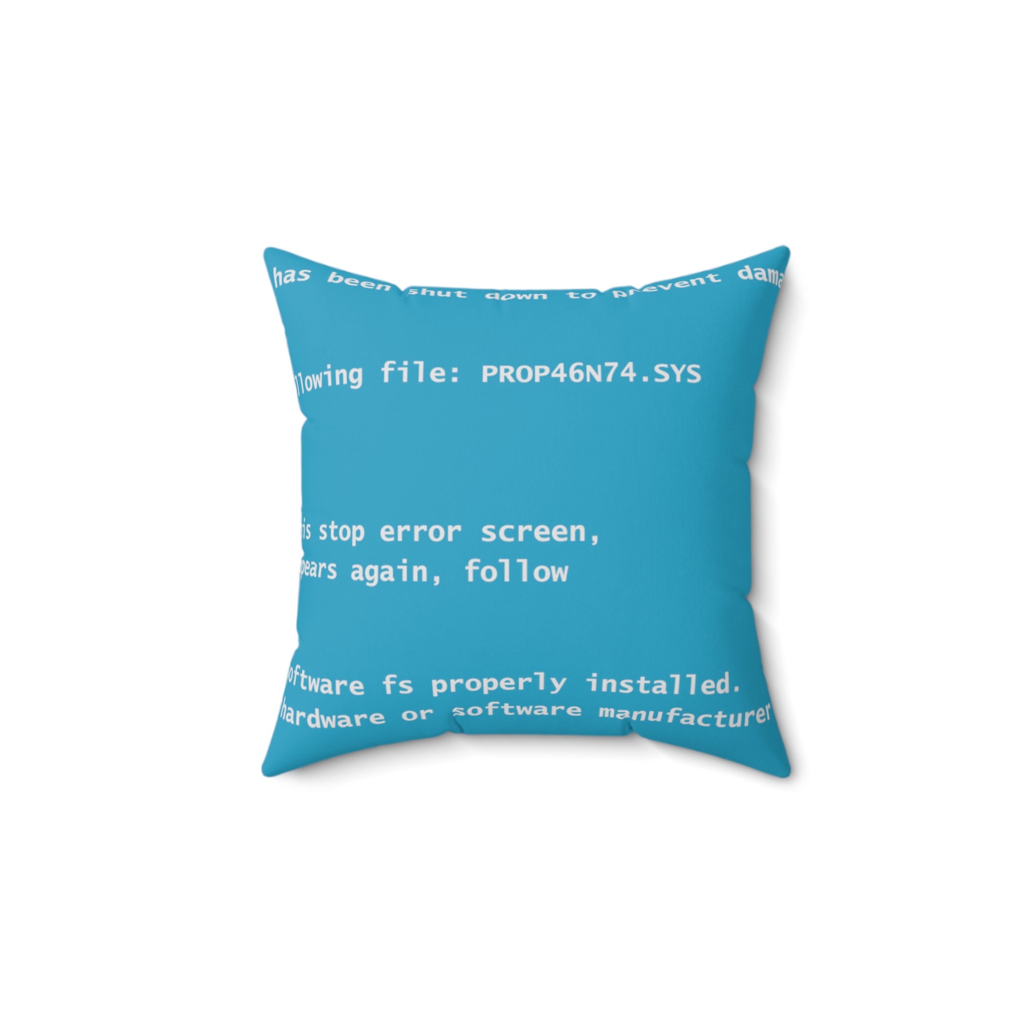 Blue Screen of Death Pillow, Bsod Decorative Light Blue Square Sofa Sham Funny Tech Decor, IT ...