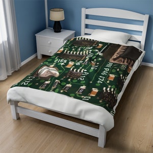 PCB Blanket, Circuit Board Throw Bedding Sofa Cover, Motherboard Geeky ...