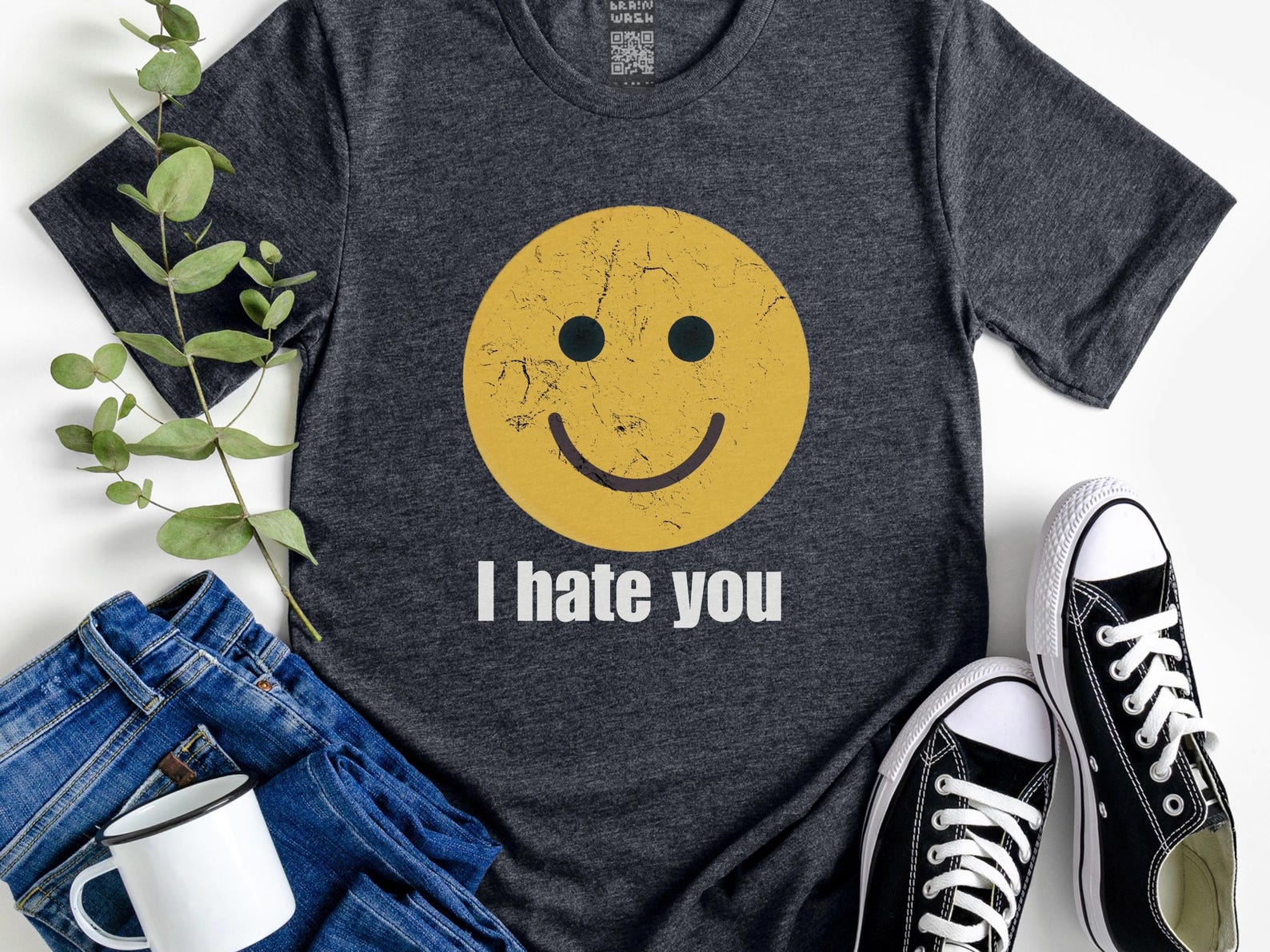 I Hate You Smiley Face T-shirt, Cute Bipolar T Shirt for Men Women ...
