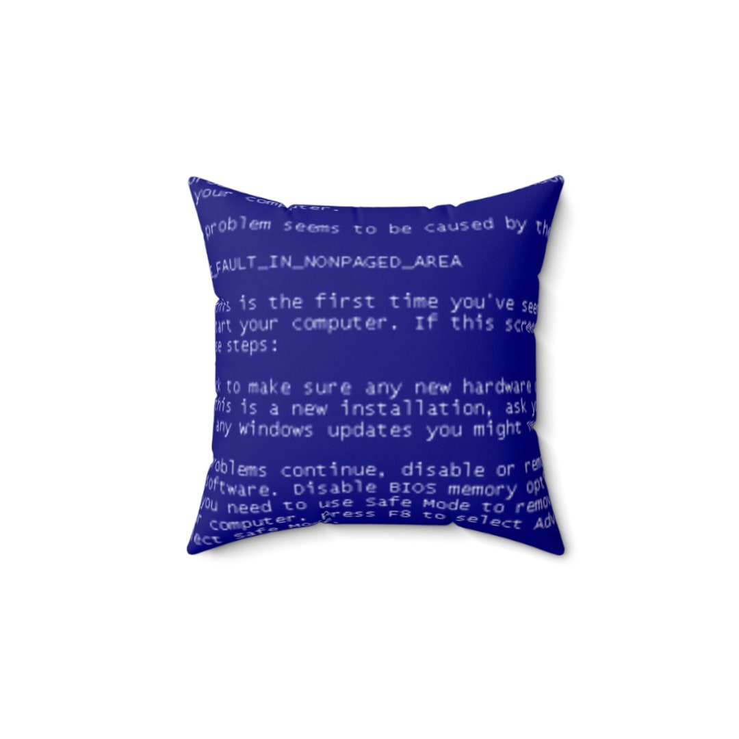 Blue Screen of Death Pillow BSOD Pillow Fun Dark Blue Square - Etsy