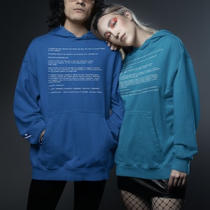 Bsod Hoodie, Blue Screen of Death Hooded Sweat Shirt, Computer Error ...