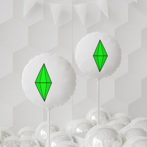 Sim Plumbob Balloon, Whimsical Gamer Theme Decor Accessory, Cute Unique ...