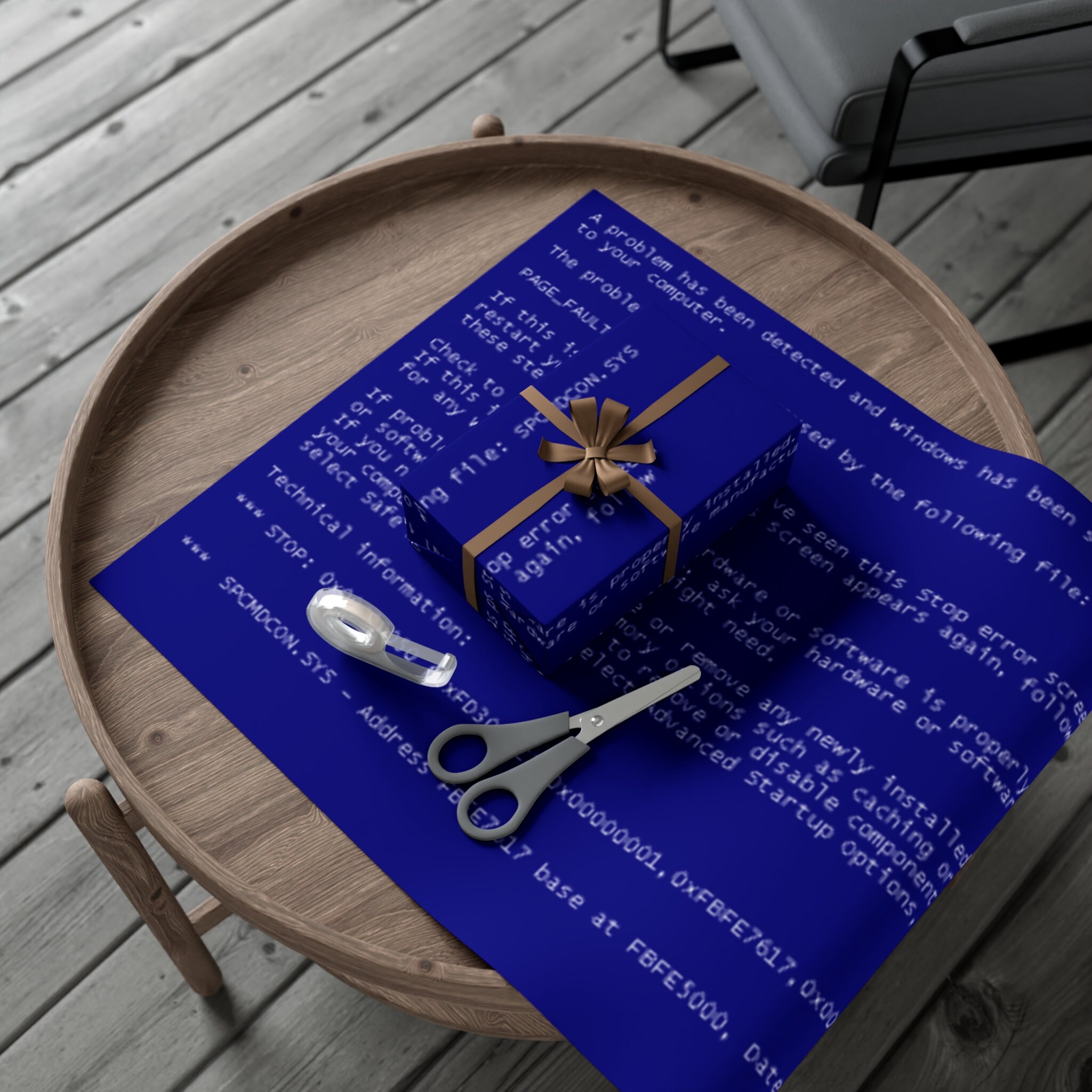 BSOD Wrapping Paper, Blue Screen of Death Gift Wrap, Geeky Gift Wrap ...