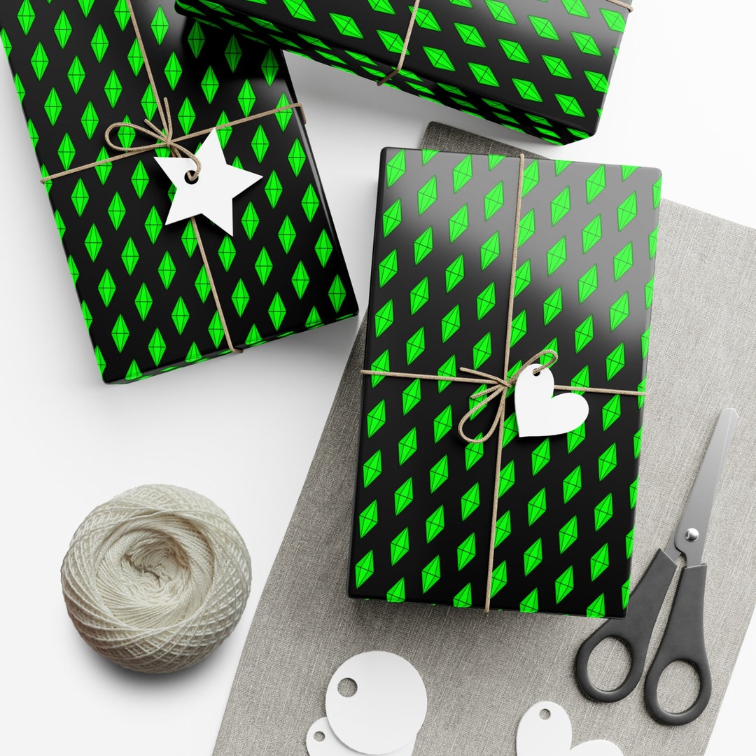 Sim Plumbob Wrapping Paper, Custom Gift Wrap for PC Gamer, Sul Sul ...