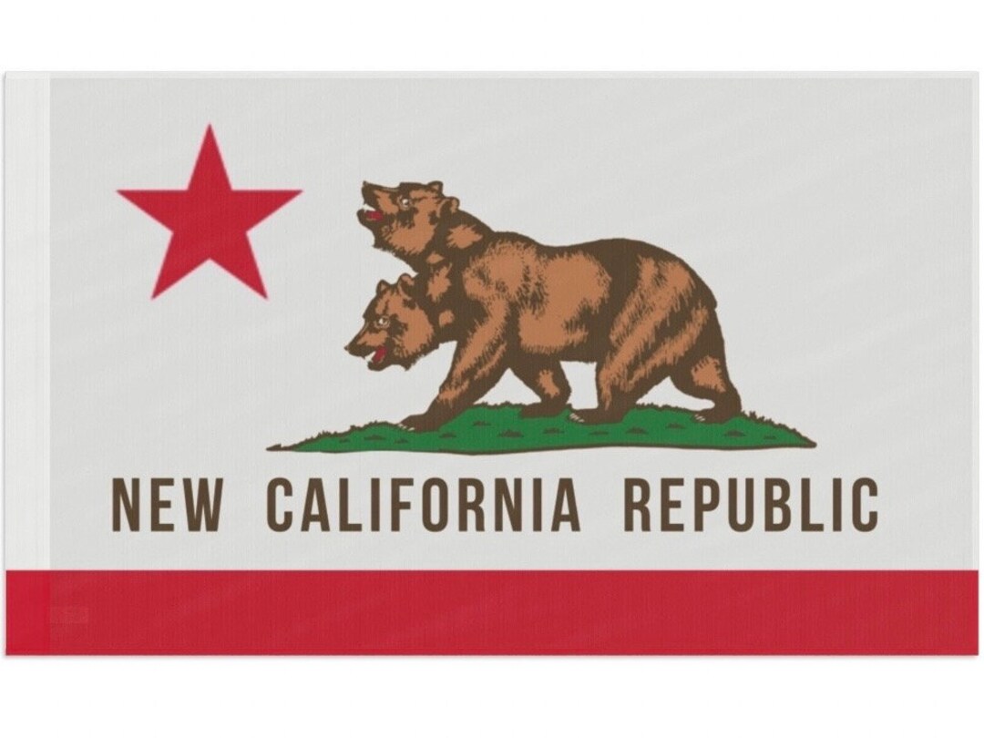 New California Republic Flag, Dystopian Banner Tapestry Canvas Artwork ...