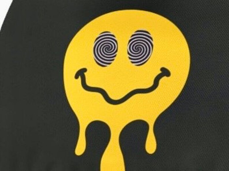 Trippy Melted Smiley Face Bucket Hat, Psychedelic Hypnotic Spiral ...
