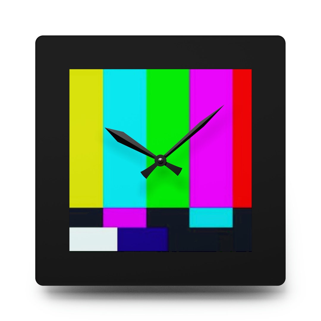 Please Stand by Clock, Trippy Wall Clock, Retro TV Grunge Home Dorm ...