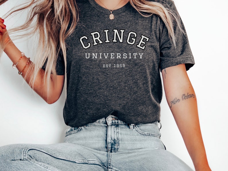 Cringe University T-shirt, Cringey College Student T Shirt for Women ...