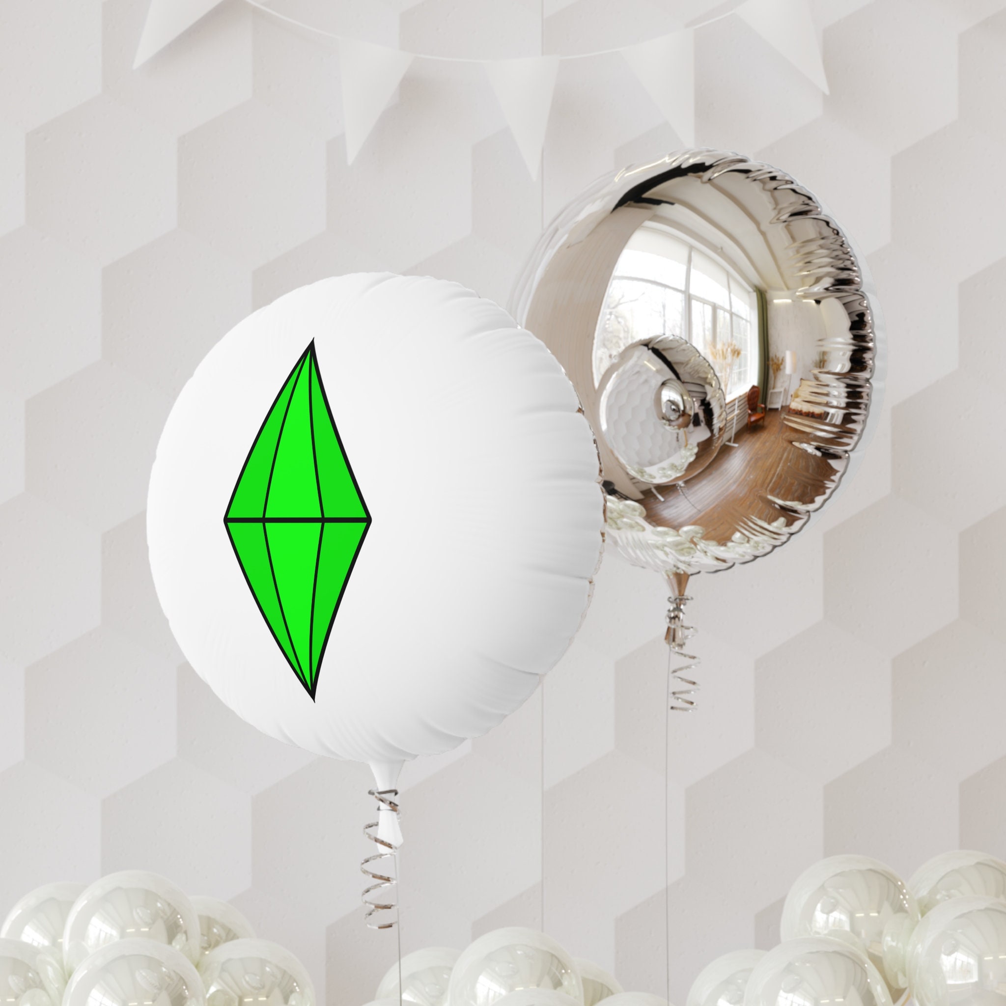 Floating Plumbob Helium Balloon, Sims Party Balloon, Geeky NPC Gamer ...