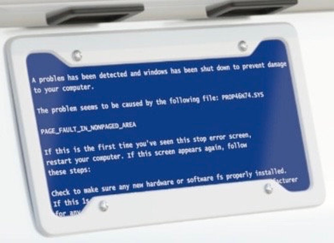 Bsod License Plate, Blue Screen of Death Car Accessory, Nerdy Computer ...