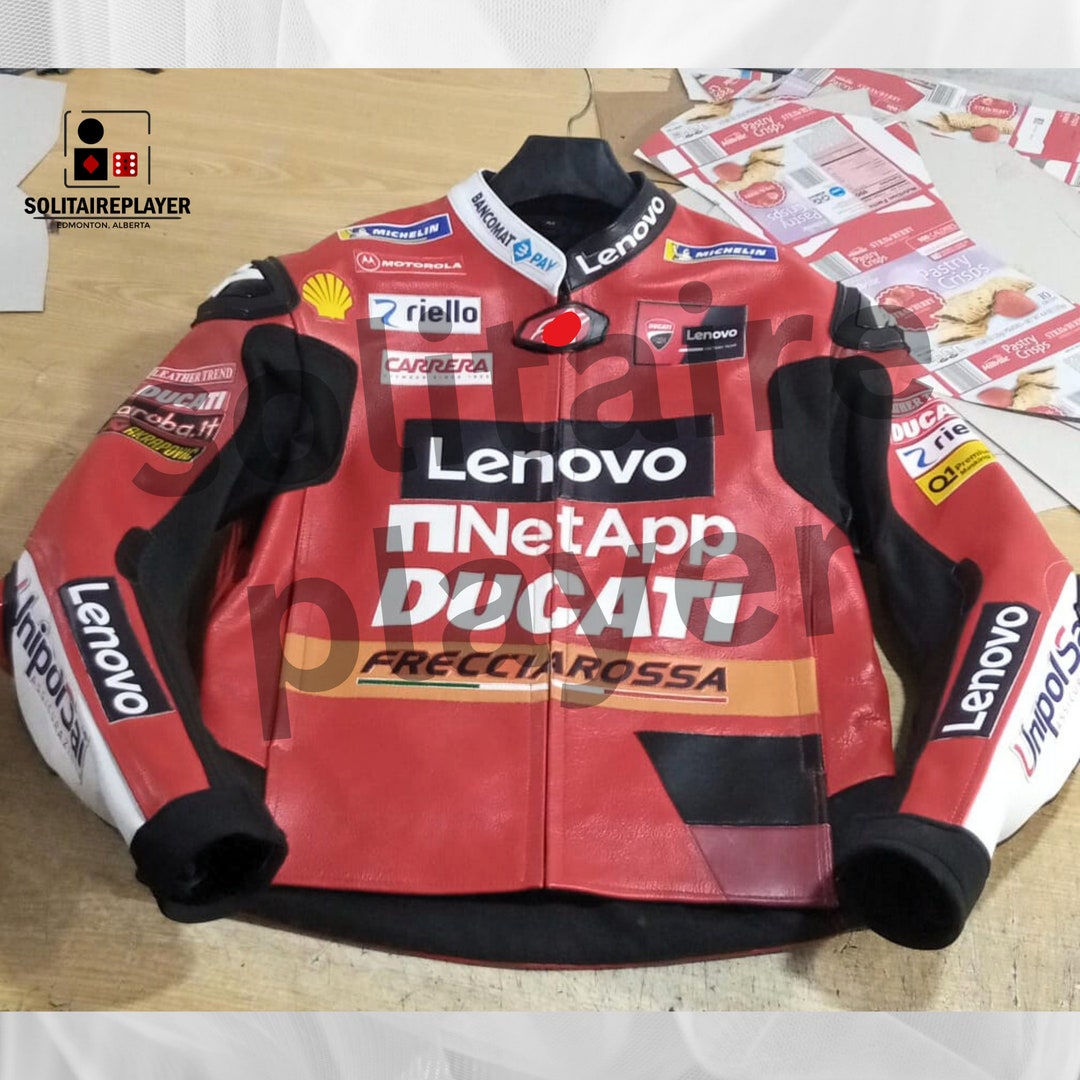 Ducati Lenovo Moto GP Leather Jacket/ Motorbike Leather Jacket - Etsy