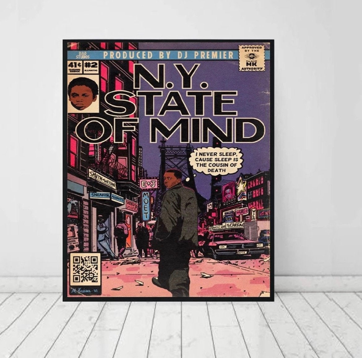 Old School Rap Poster, Wutang Clan, NY State of Mind, Retro Poster, Rap ...