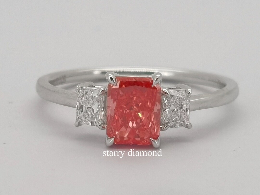 18K Classic 3-stone Diamond Engagement Ring Setting Only| Lab Pink ...