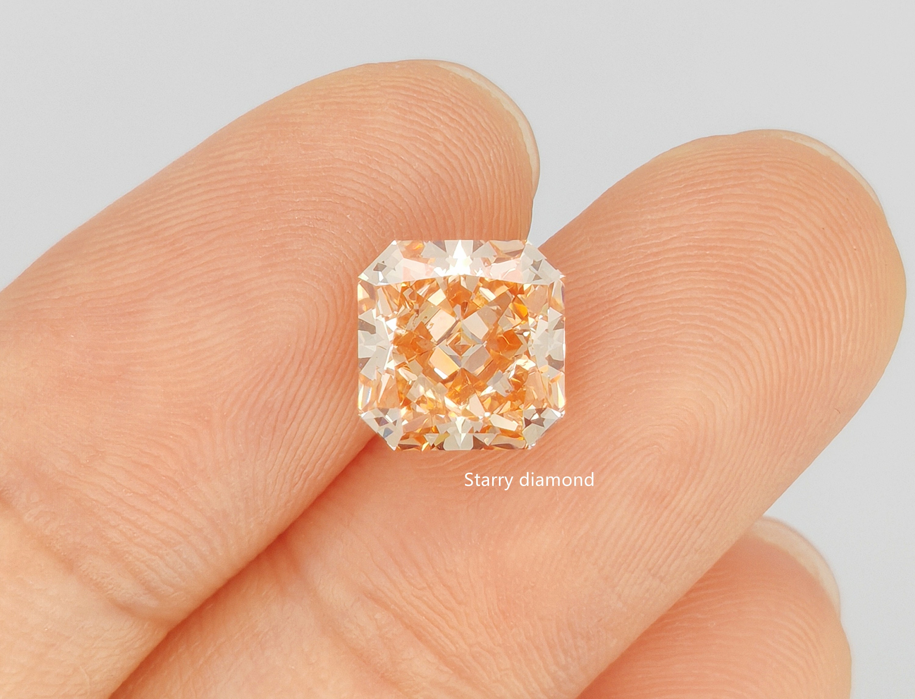 3.225ct Radiant Cut Fancy Intense Pinkish Orange Lab - Etsy