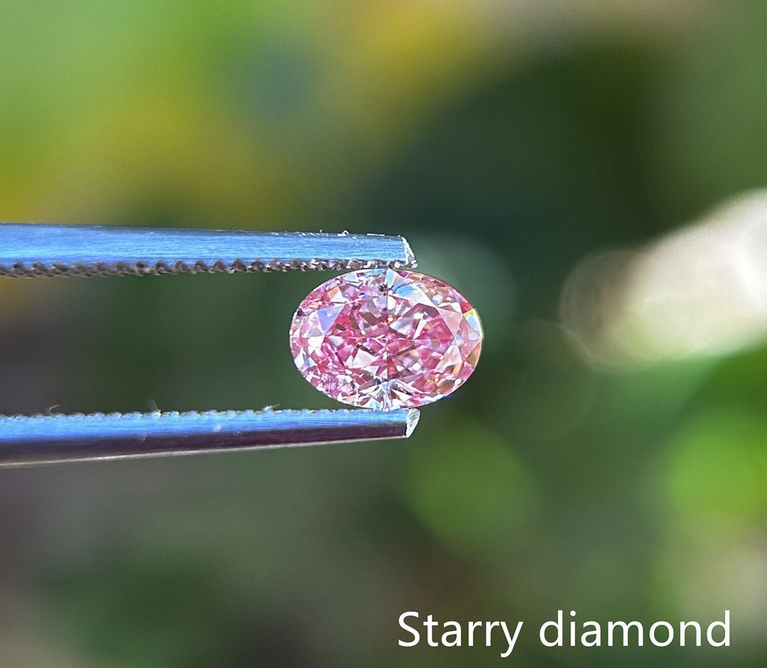 IGI Certified 0.76ct Oval Cut Fancy Intense Brownish Pink Lab Grown ...