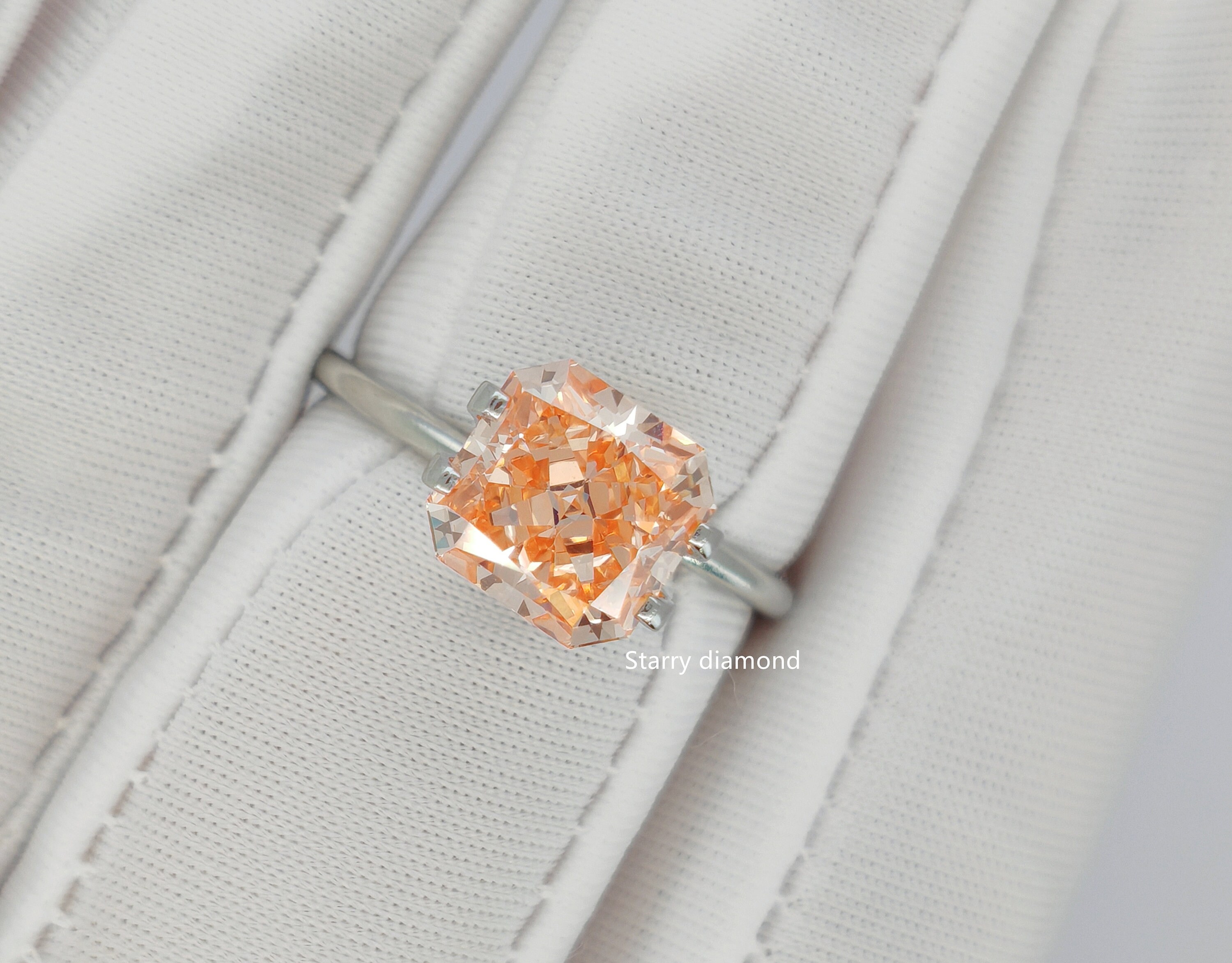 3.225ct Radiant Cut Fancy Intense Pinkish Orange Lab - Etsy