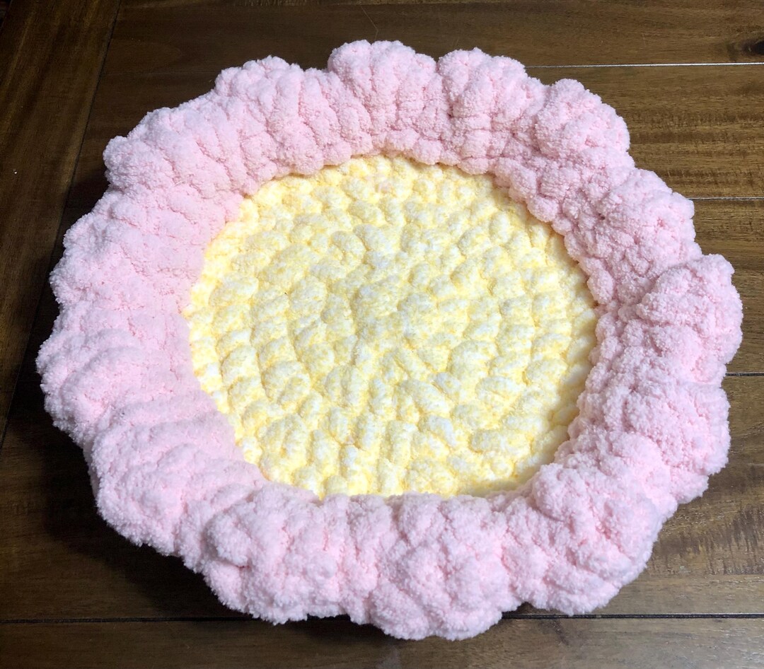 Cozy Ferret Bed Flower Design. the Colors Are Pink and Yellow Handmade ...
