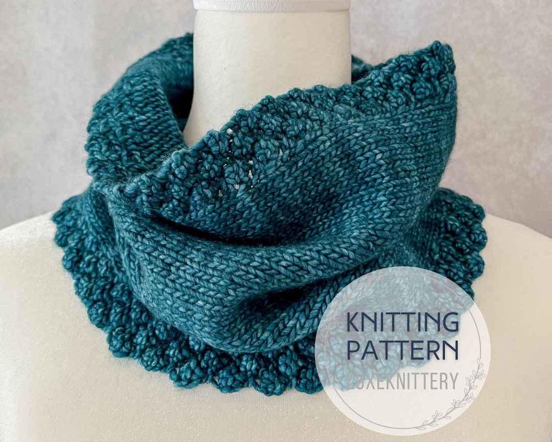 Cowl Knitting PATTERN: Easy Unique Scarf, Intermediate Level (digital ...