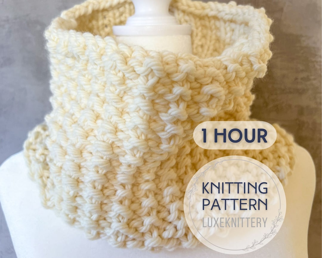 Cowl Knitting PATTERN / Easy Scarf Knitting Pattern Knit Cowl Pattern ...