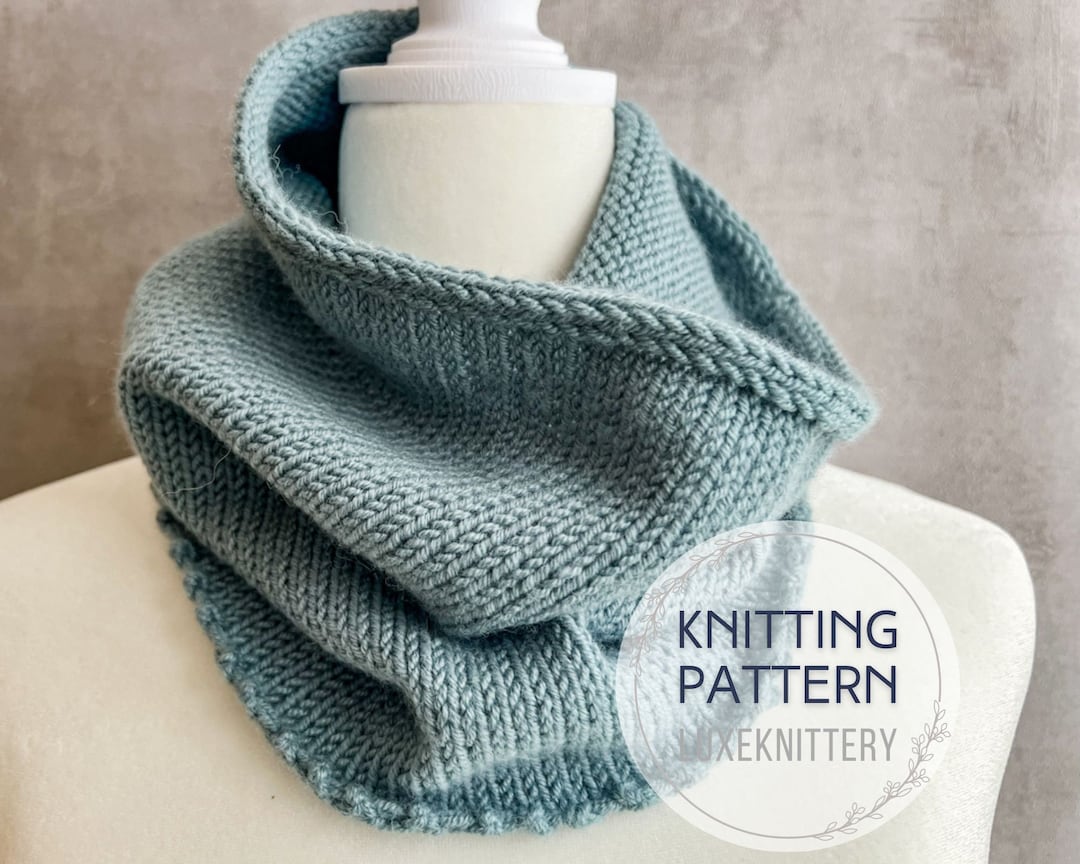 Easy Cowl Knitting PATTERN, Worsted Weight Scarf (digital Download) One ...