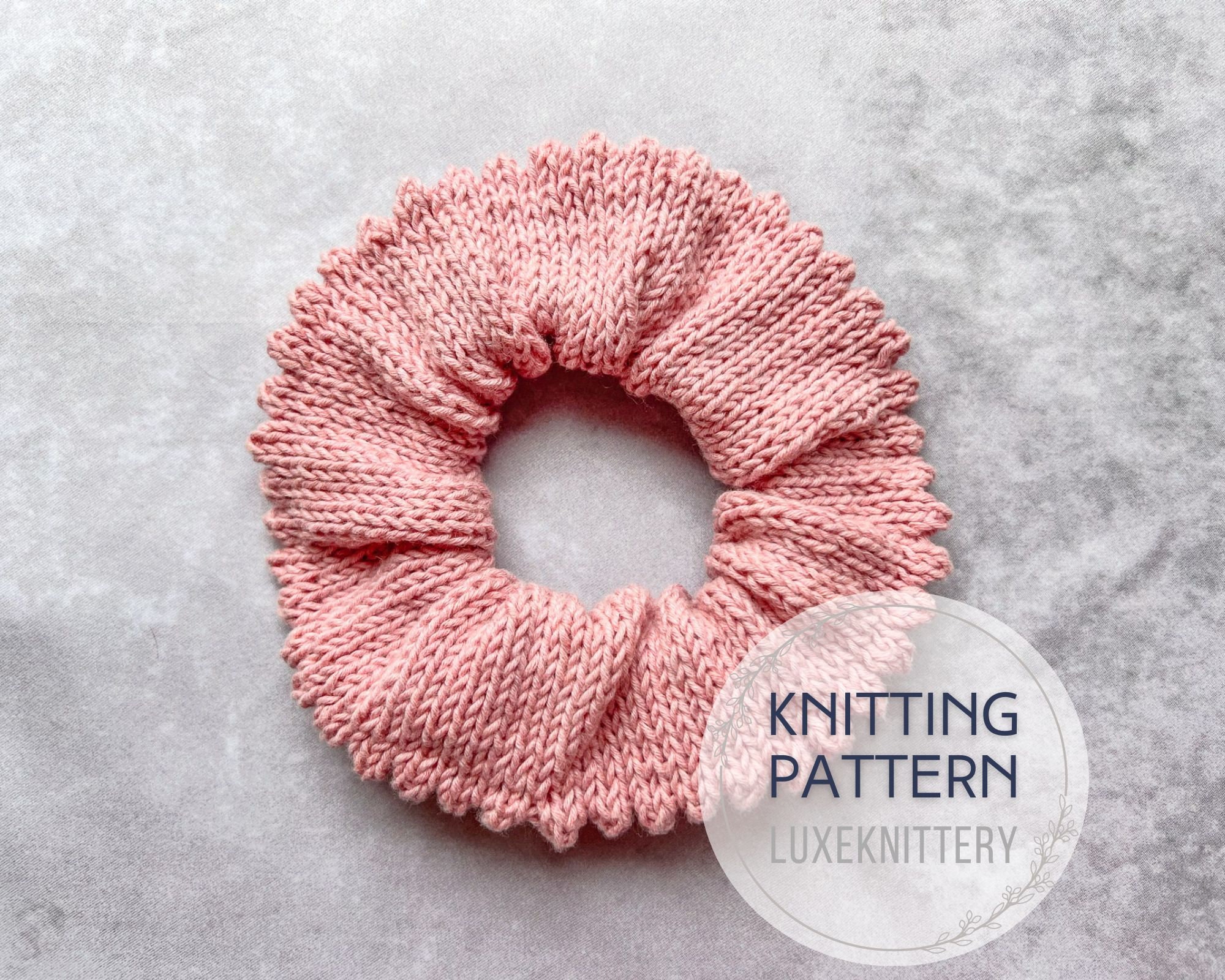 KNITTING PATTERN Scrunchie / Easy Quick Knitting Pattern Scrap Yarn ...