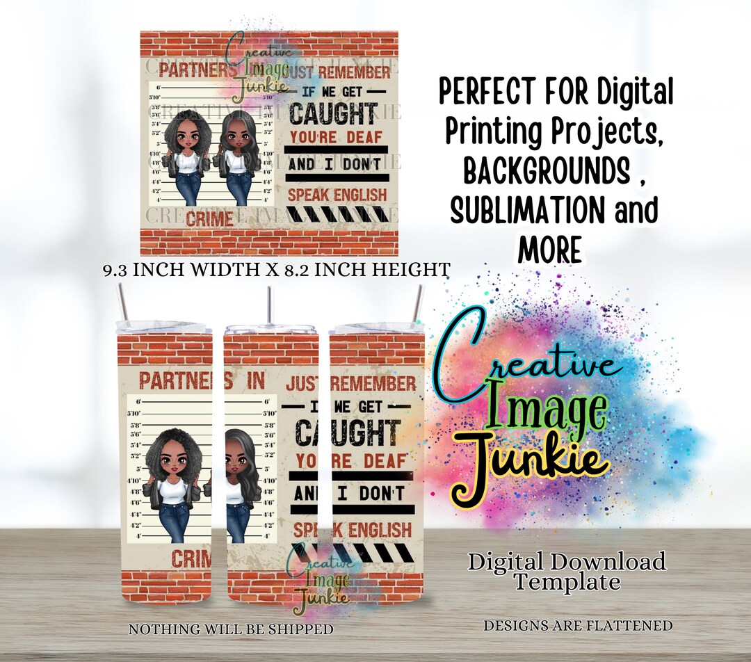 Partners in Crime, Police Inmate, Mugshot, 20oz Sublimation Template ...