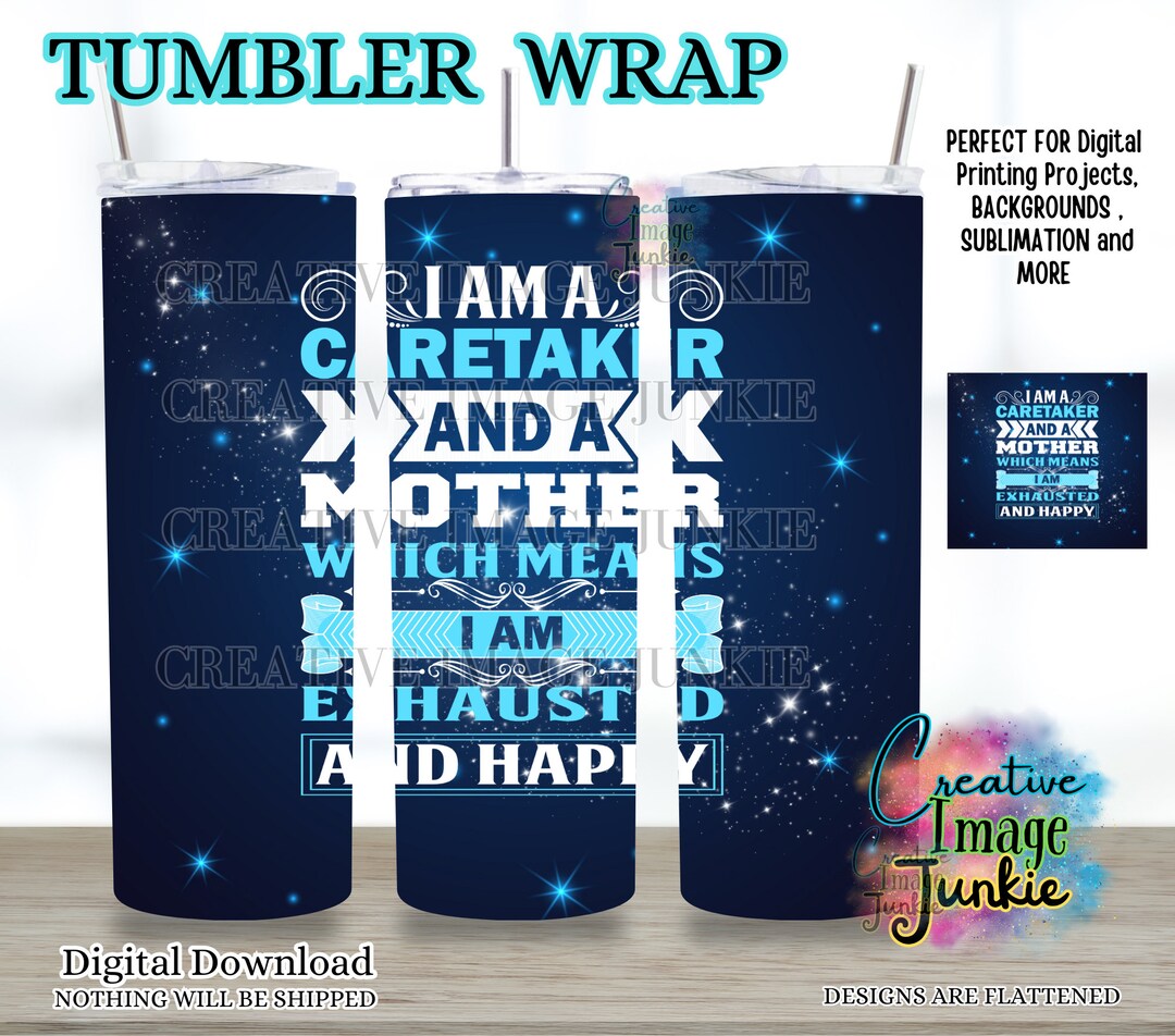 Caretaker Tumbler Wrap, 20oz Sublimation Tumbler Cup, Caregiver Tumbler ...