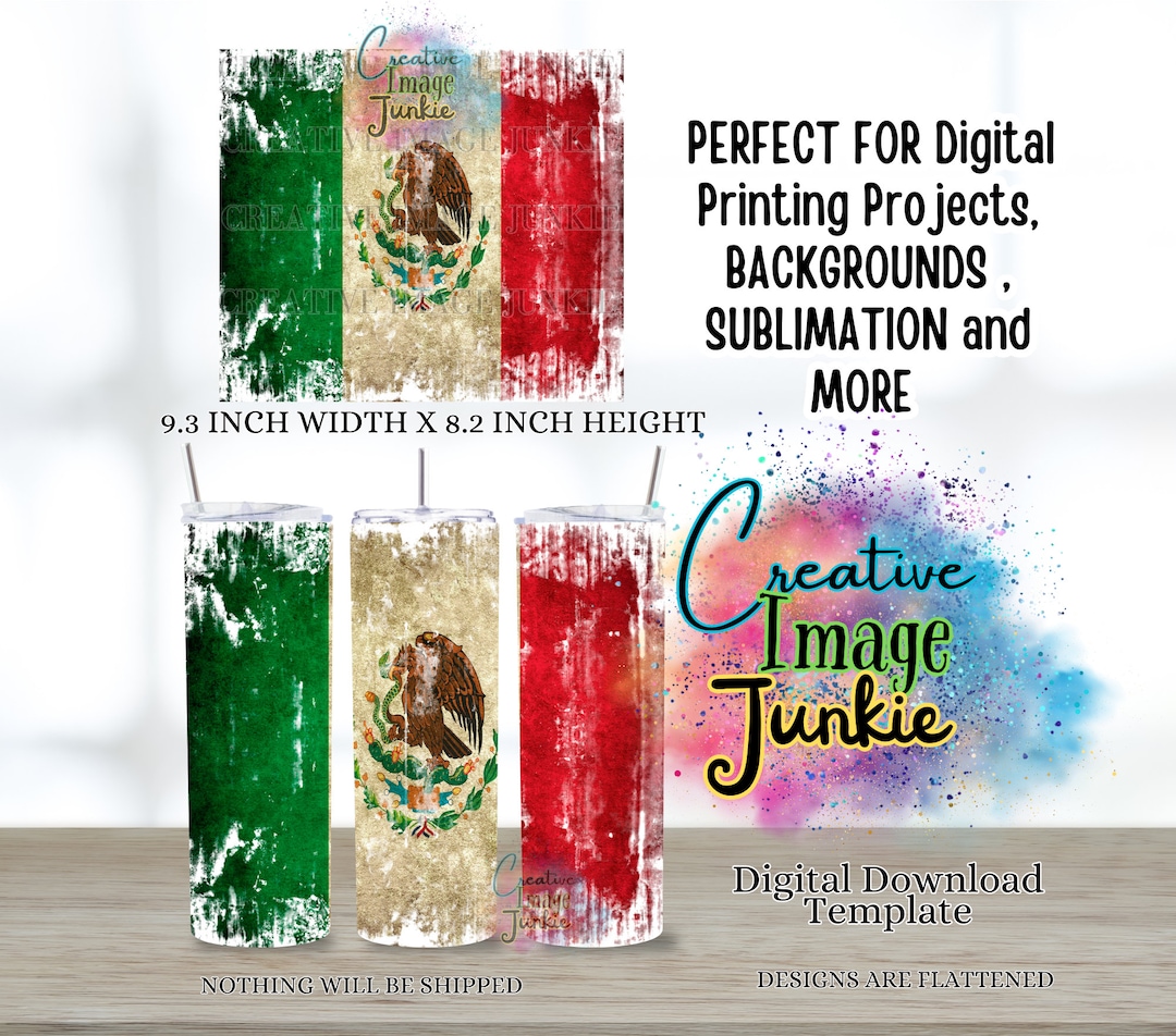 Mexican Flag Distressed Wood Tumbler PNG Design Latin Mexico Name 20 Oz ...